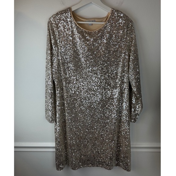 Ophelia Roe | Dresses | Ophelia Roe Womens Silver Sequin Shift Dress ...